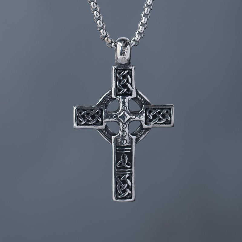 Stainless Steel Rune Cross Necklace For Men – Manntara Co.